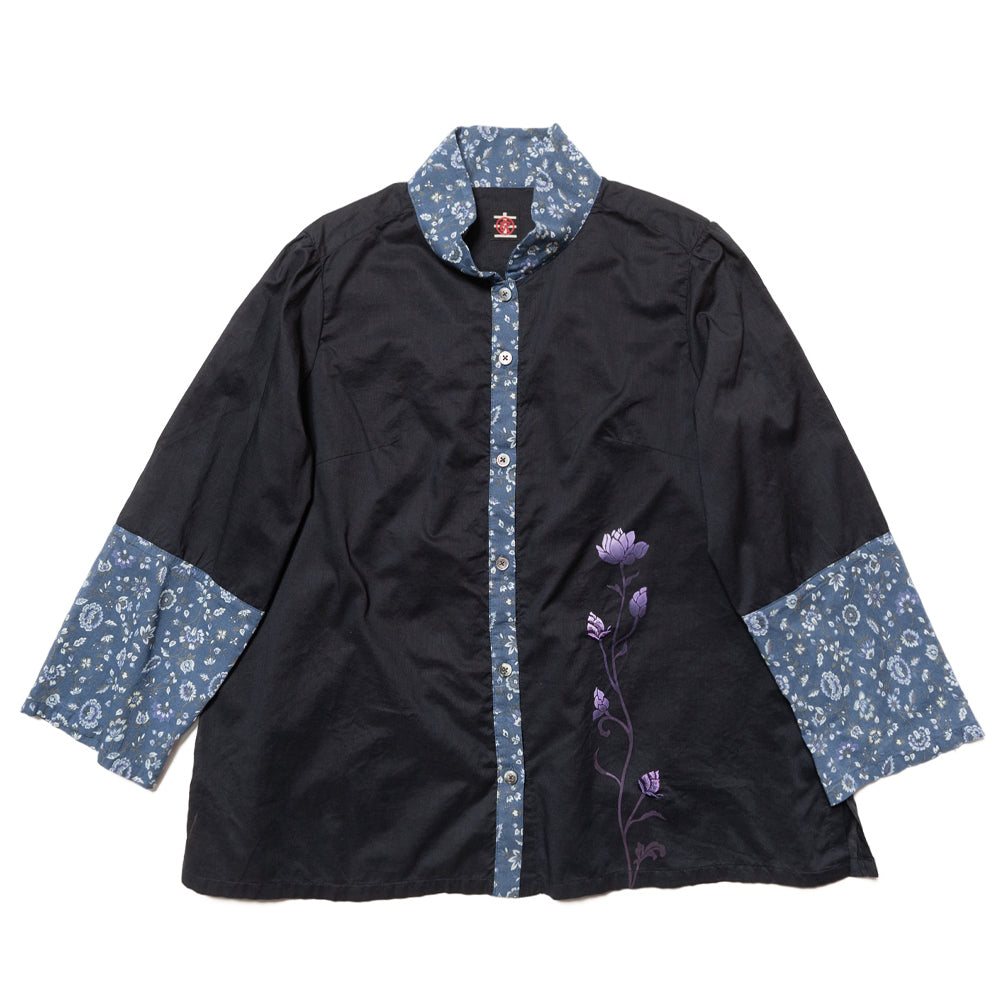 Lotus bud Paneled Small Collar Blouse – AUSTERE JAPAN KOROMO